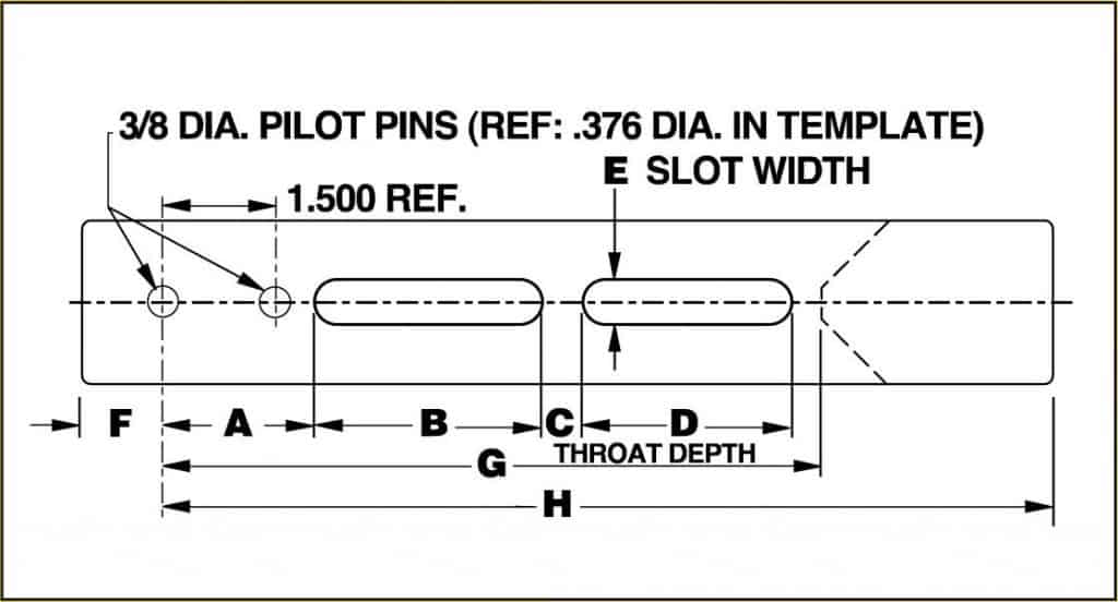 Slot Sizes & Unit Hold Down Locations | UniPunch Tooling Systems